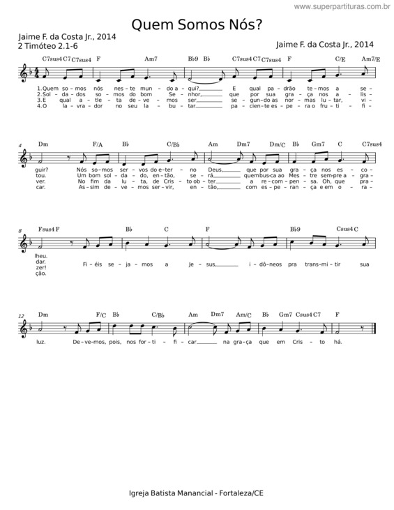 Super Partituras - Quem Somos Nós? v.2 (Jaime F. Da Costa Jr.)