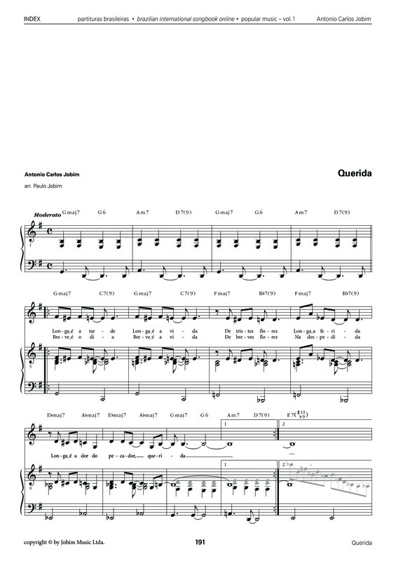 Super Partituras Querida V 2 Tom Jobim Com Cifra