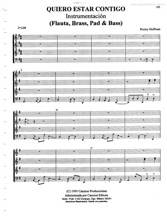 Super Partituras - Quiero Estar Contigo (Jaime Murrell, Ronny Huffman)