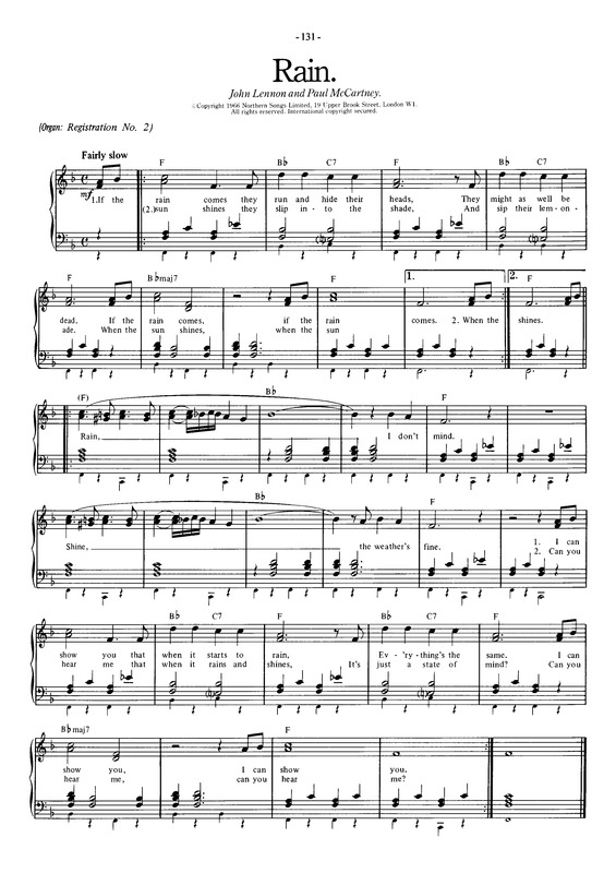 Super Partituras - Rain v.3 (The Beatles), com cifra