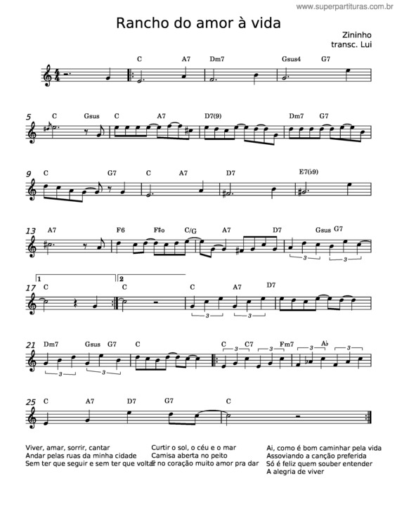 Super Partituras - Rancho De Amor A Ilha v.2 (Zininho)