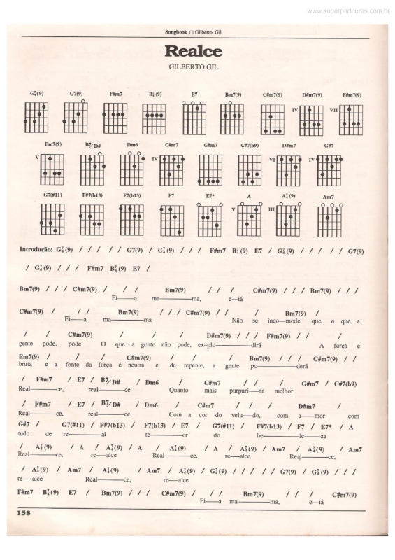Super Partituras - Realce (Gilberto Gil), com cifra