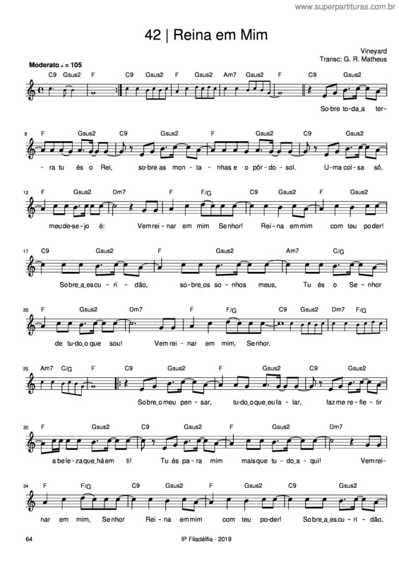 Super Partituras - Reina Em Mim v.5 (Vineyard Music)