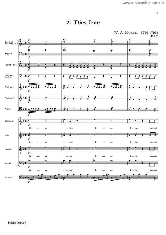 Super Partituras Requiem Mass V3 Wolfgang Amadeus Mozart
