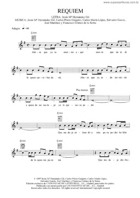 Super Partituras - Requiem (Mago De Oz), com cifra