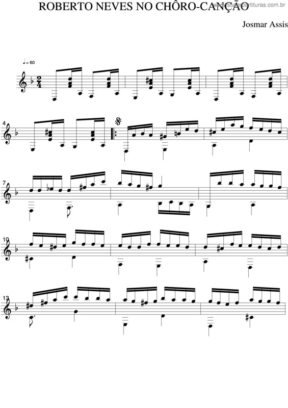 Super Partituras - Roberto Neves No Choro (Josmar Assis), com cifra
