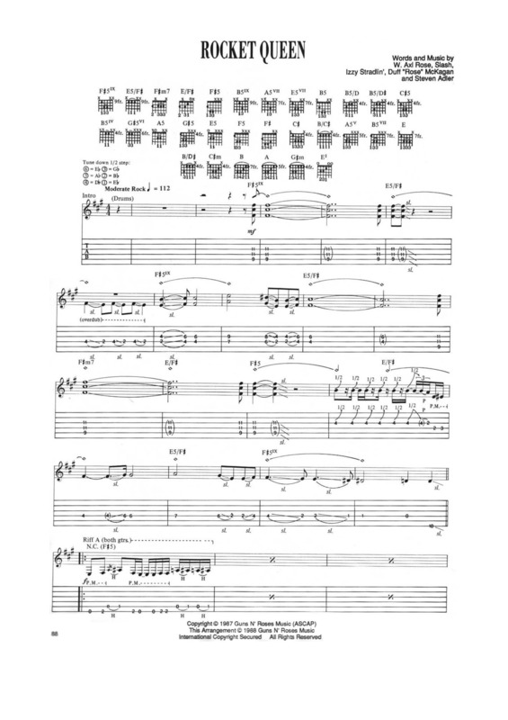 Super Partituras - Rocket Queen (Guns N`Roses), com cifra