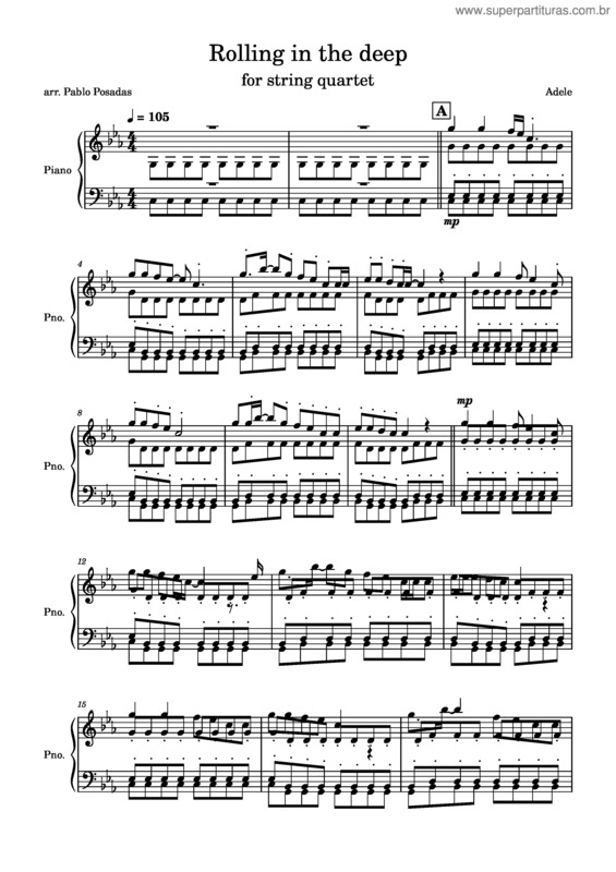 Super Partituras - Rolling In The Deep –Adele v.25 (Adele)