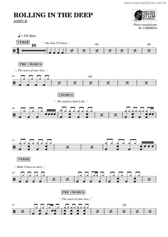 Super Partituras - Rolling In The Deep – Adele v.35 (Adele)