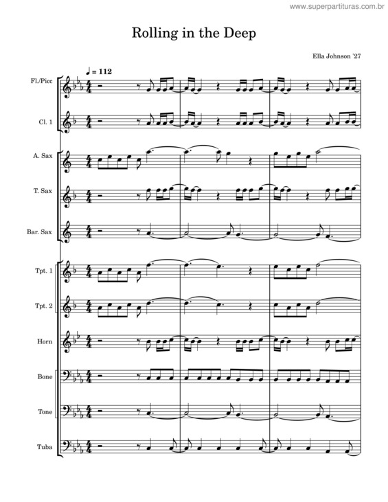 Super Partituras - Rolling In The Deep – Adele v.36 (Adele)