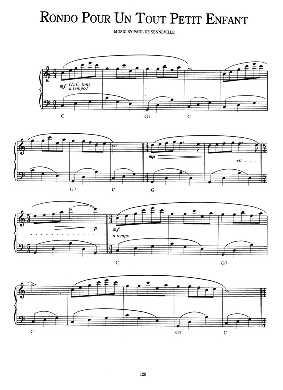 Super Partituras - Rondo Pour Un Tout Petit Enfant (Richard Clayderman ... Super Partituras - Rondo Pour Un Tout Petit Enfant (Richard Clayderman ...