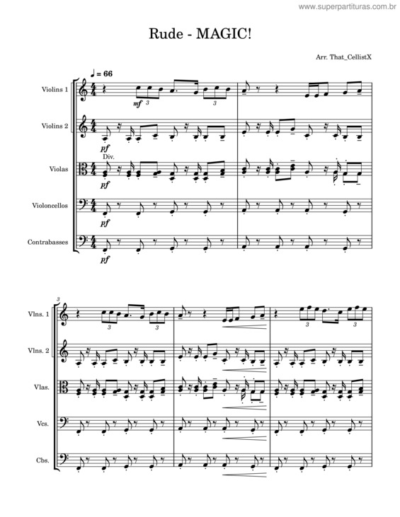Super Partituras - Rude – Magic! v.3 (Magic!)
