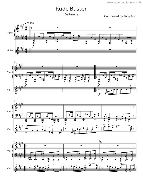 Super Partituras - Rude Buster – Toby Fox v.5 (Toby Fox)