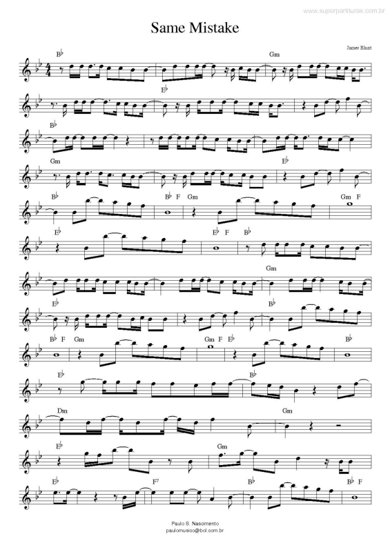 James Blunt Quot1973quot Bass And Guitar Sheet Music Jellynote