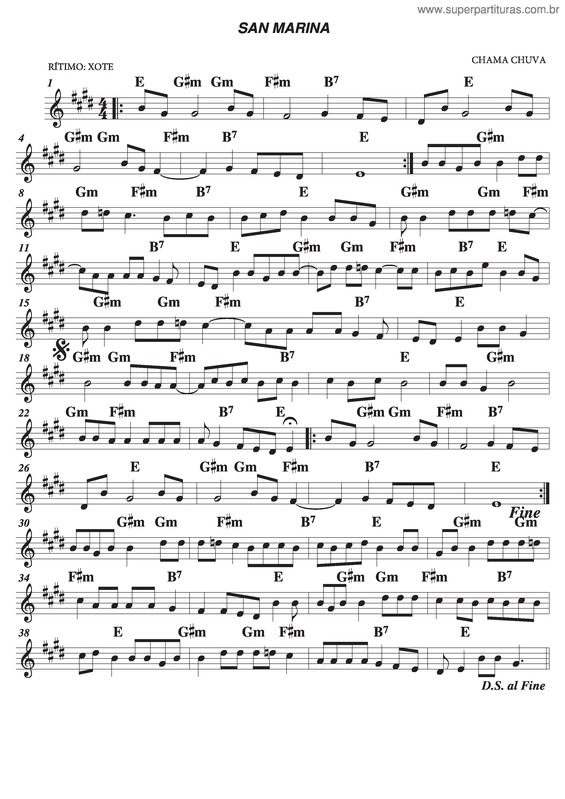 Super Partituras - San Marina v.2 (Chama Chuva), com cifra