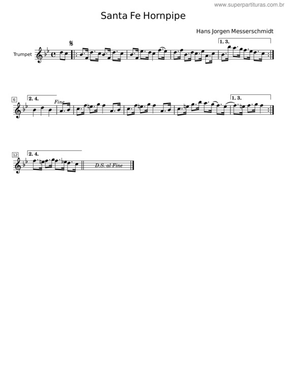 Super Partituras - Santa Fe Hornpipe (Hans Jorgen Messerschmidt)