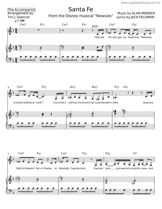 Super Partituras - Santa Fe v.13 (Alan Menken)