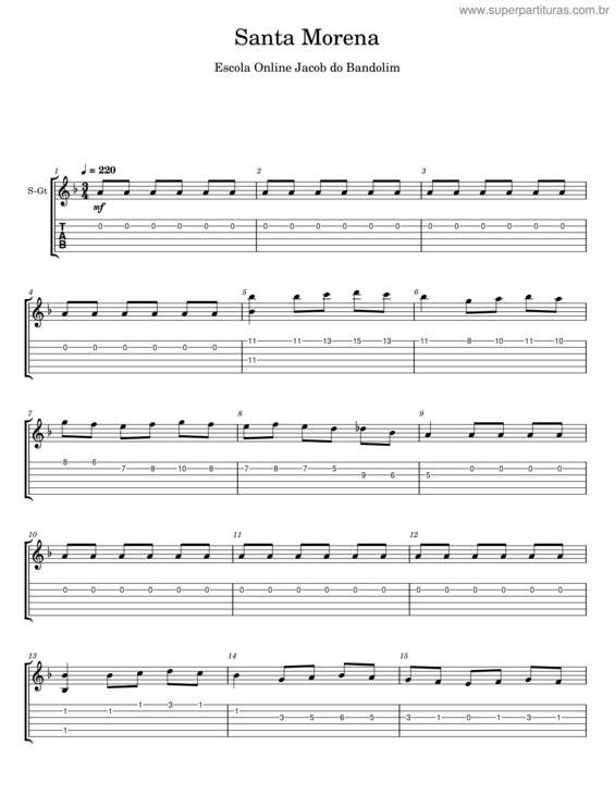 Super Partituras - Santa Morena v.16 (Jacob do Bandolim)
