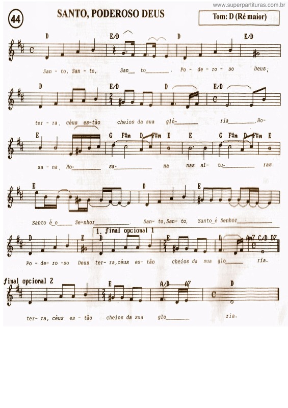 Super Partituras - Santo, Poderoso Deus ((Desconhecido)), com cifra