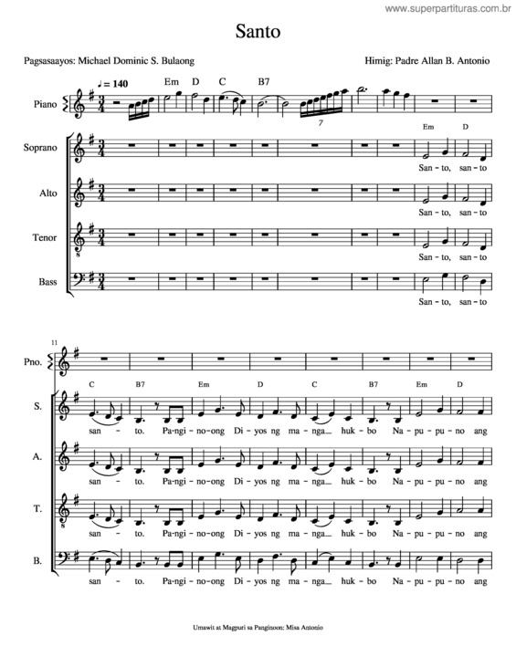Super Partituras - Santo v.35 (Padre Allan B. Antonio)