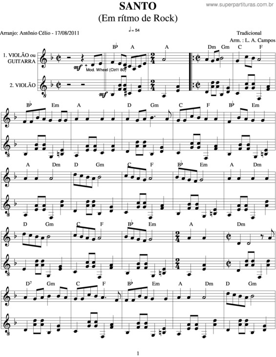 Super Partituras - Santo v.8 ((Desconhecido)), com cifra Super Partituras - Santo v.8 ((Desconhecido)), com cifra
