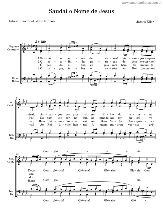 Super Partituras - Saudai O Nome De Jesus – James Ellor (James Ellor)