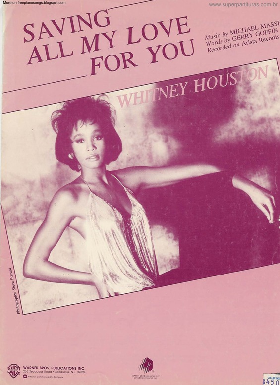 Super Partituras - Saving All My Love For You v.3 (Whitney Houston)