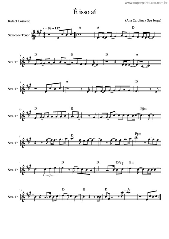 Super Partituras - Sax Tenor v.2 (Ana Carolina)
