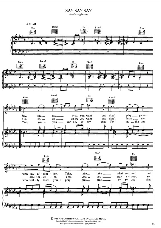 Super Partituras - Say Say Say (Paul McCartney), com cifra