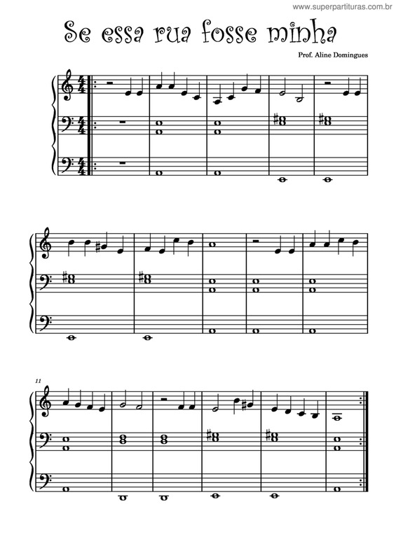 Super Partituras - Se Essa Rua Fosse Minha v.6 (ARRANJOS DA PROF ALINE ...