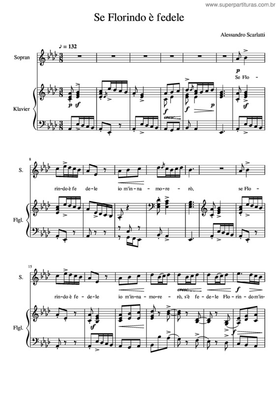 Super Partituras - Se Florindo È Fedele (Alessandro Scarlatti)