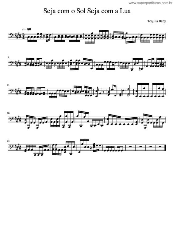 Super Partituras - Seja Com O Sol Seja Com A Lua (Tequila Baby)