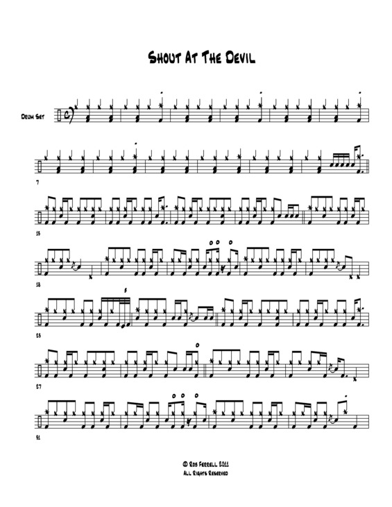 Super Partituras - Shout At The Devil (Mötley Crüe)