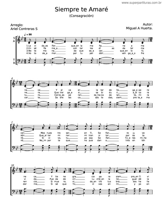 Super Partituras - Siempre Te Amaré (Miguel A Huerta)