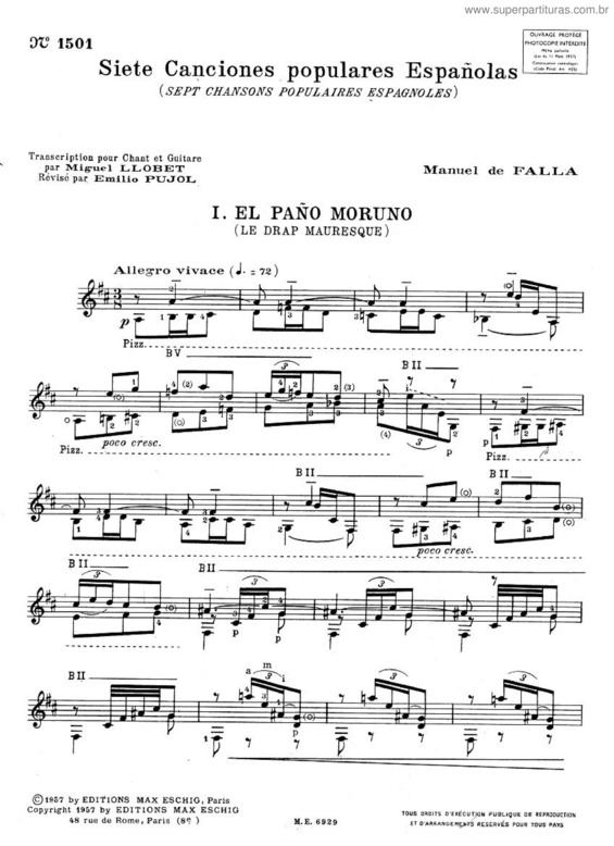 Super Partituras - Siete canciones populares españolas (Manuel de Falla)