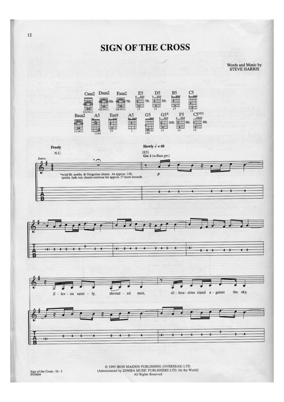 Super Partituras - Sign Of The Cross (Iron Maiden), com cifra