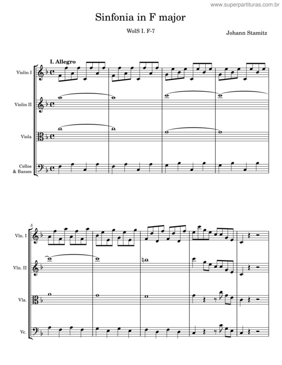 Super Partituras - Sinfonia In F Major, Wols I. F–7 – Johann Stamitz ...