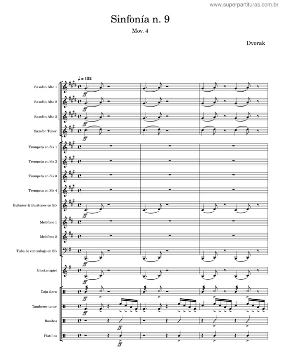 Super Partituras - Sinfonía N. 9 – Dvorak (Antonín Dvorák)