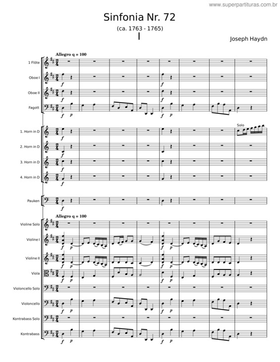 Super Partituras - Sinfonia Nr. 72 – Joseph Haydn (Joseph Haydn)