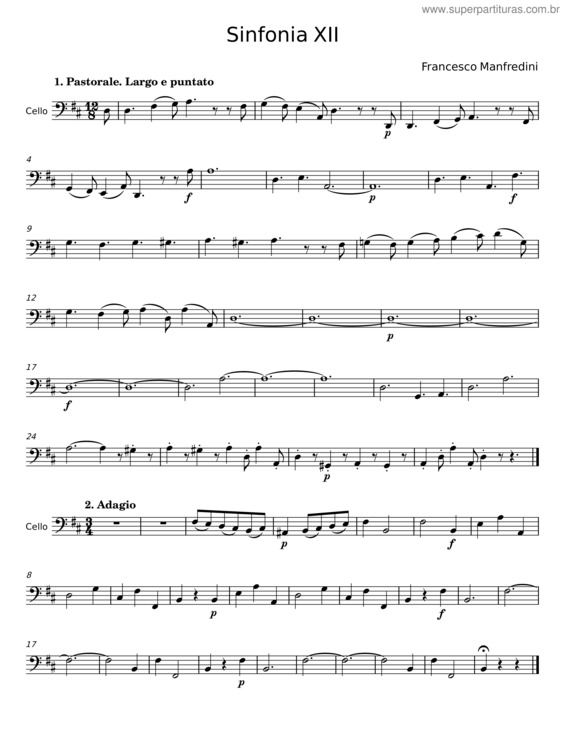 Super Partituras - Sinfonia Xii – Francesco Manfredini (Francesco ...
