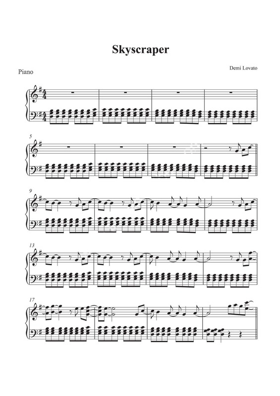 Super Partituras - Skyscraper (Demi Lovato), com cifra