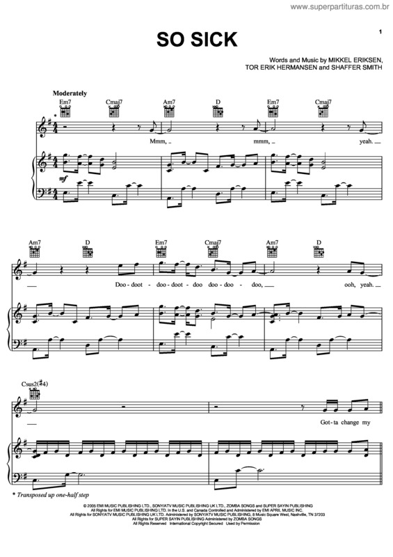 Super Partituras - So Sick v.2 (Ne-Yo), com cifra