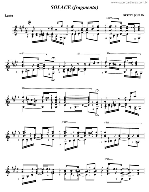 Super Partituras - Solace (Scott Joplin), com cifra
