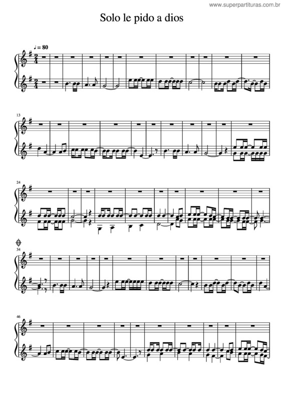 Super Partituras - Solo Le Pido A Dios v.2 (Leon Gieco) Super Partituras - Solo Le Pido A Dios v.2 (Leon Gieco)