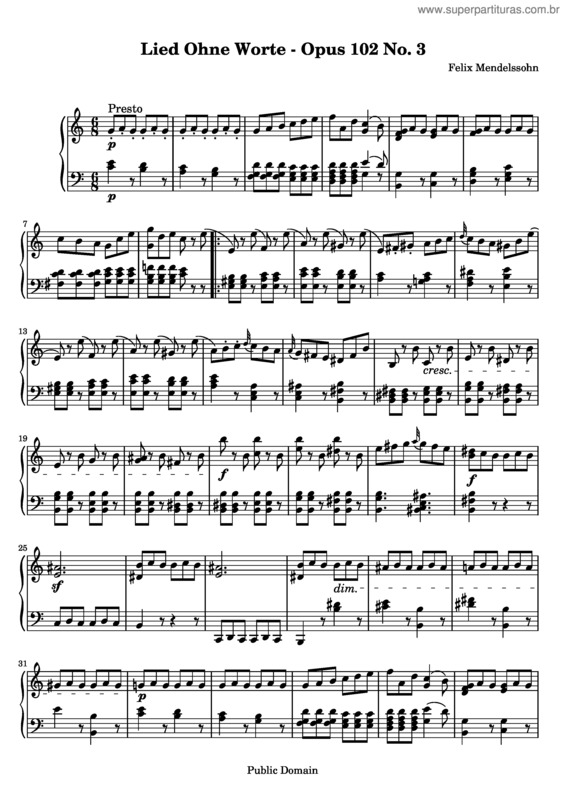 Super Partituras - Songs without Words, Book 3 v.2 (Felix Mendelssohn ...