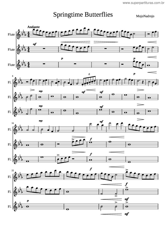 Super Partituras - Springtime Butterflies (Desconhecido)