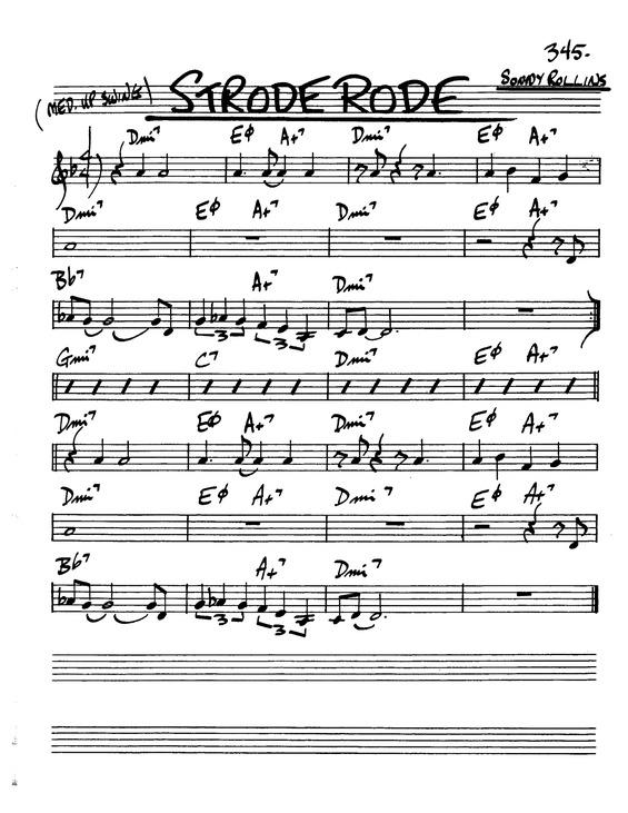 Super Partituras - Strode Rode (The Real Book Of Jazz)