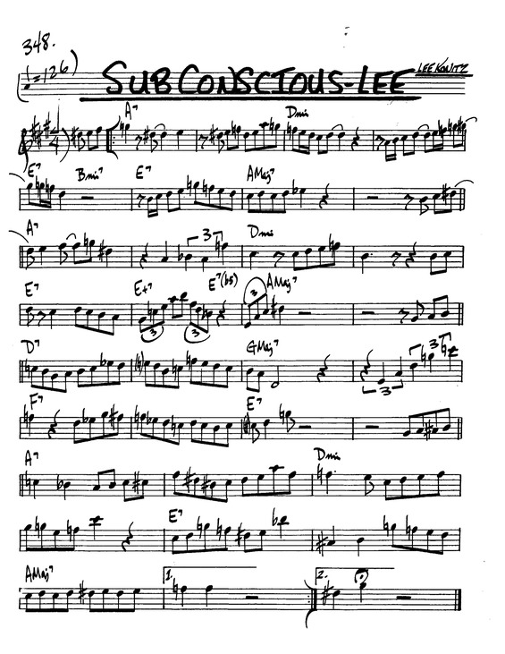 Super Partituras - Sub Conscious Lee (The Real Book Of Jazz)