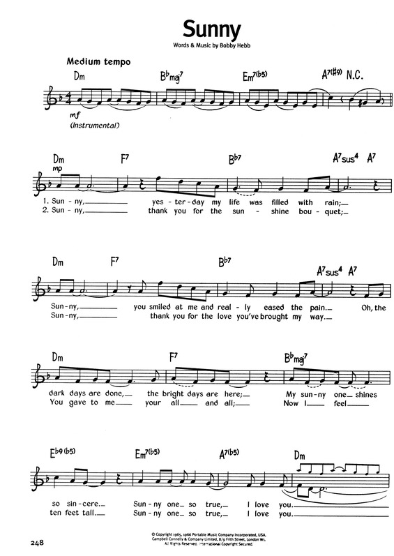 Super Partituras - Sunny v.2 (The Real Book Of Blues), com cifra