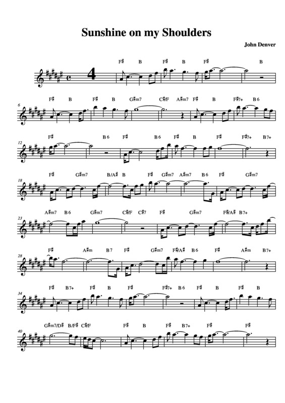 Super Partituras - Sunshine on My Shoulders v.2 (John Denver)
